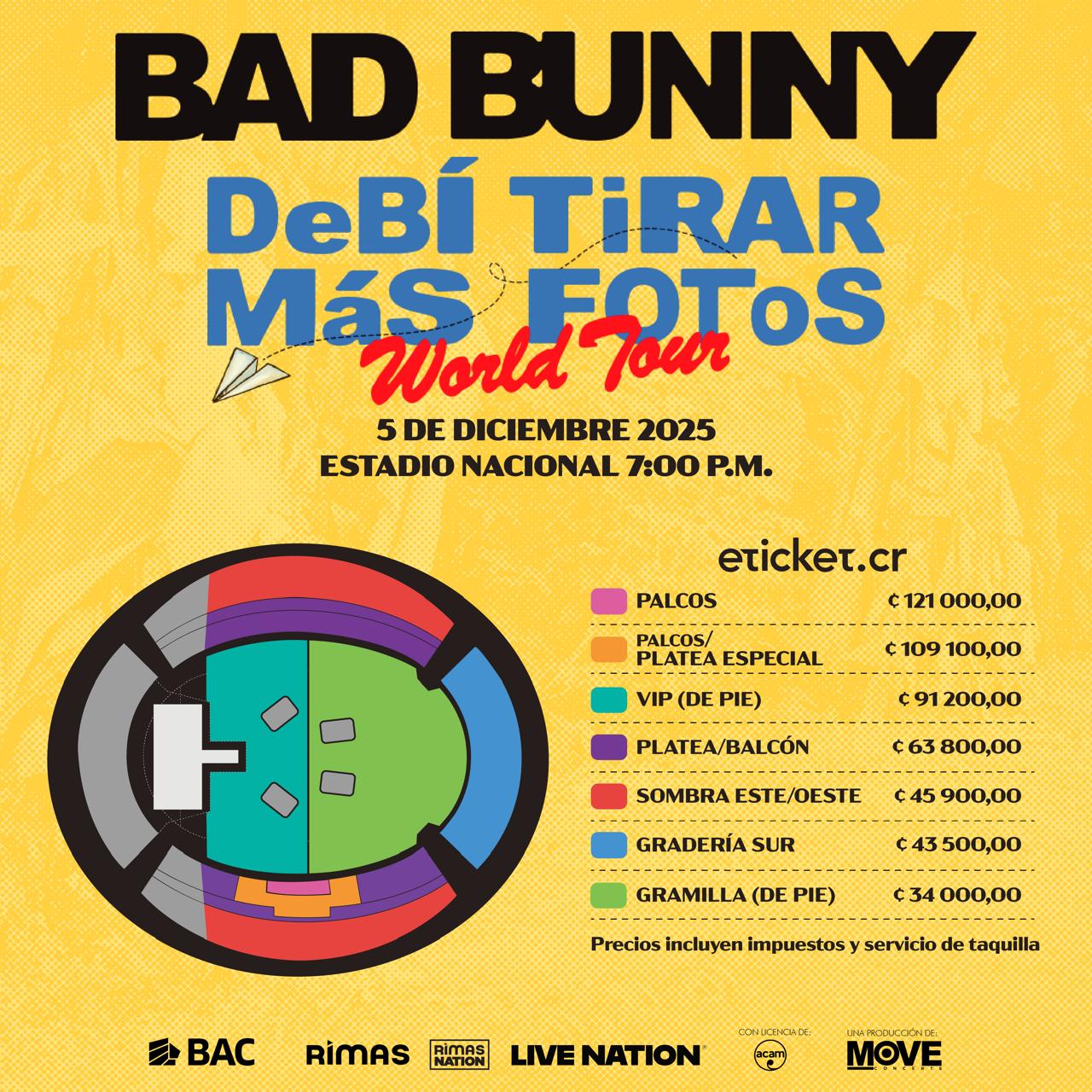 Habilitan venta general y segunda fecha para Bad Bunny en Costa Rica