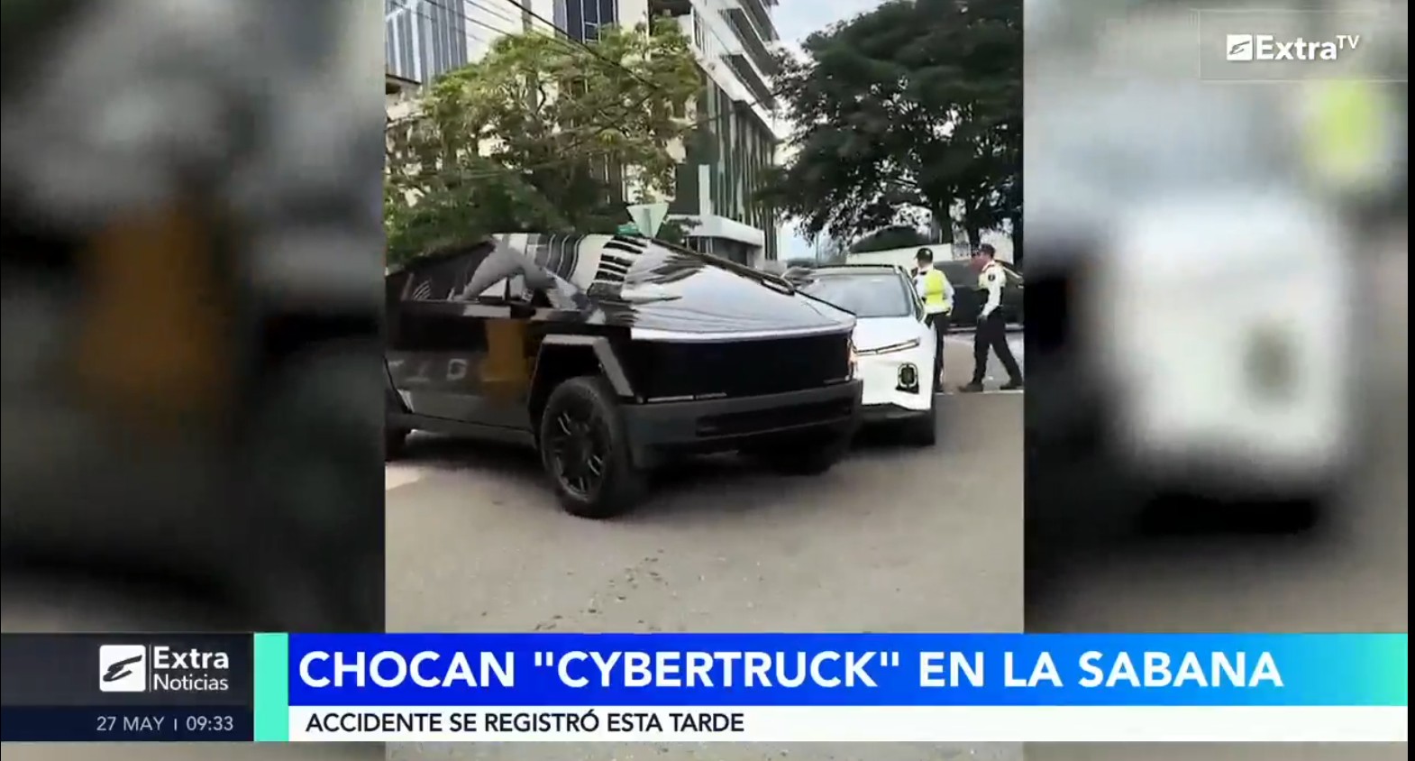 Chocar un Cybertruck de ¢73 millones, eso pasó en La Sabana