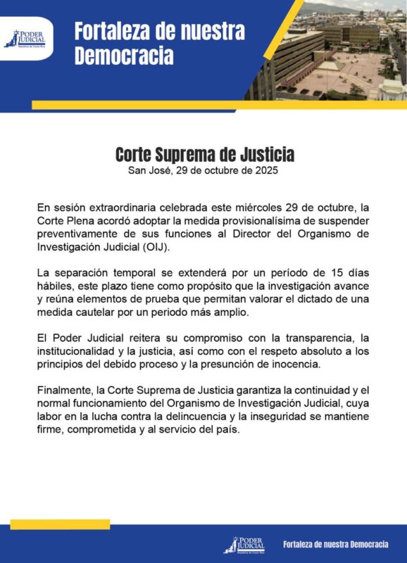Corte Suprema suspende a Randall Zúñiga por presunta violación